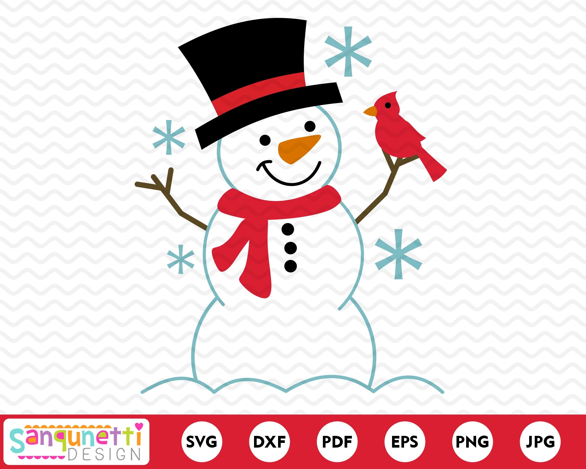 Snowman With Cardinal Svg Christmas Svg Winter Cut File - Etsy