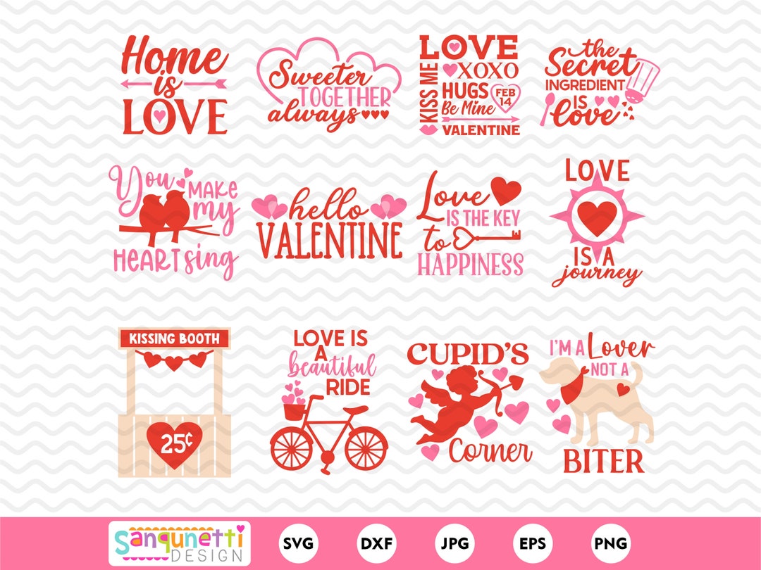 Valentine's Day SVG Bundle: Love Quotes, Home Decor (digital Files) - Etsy