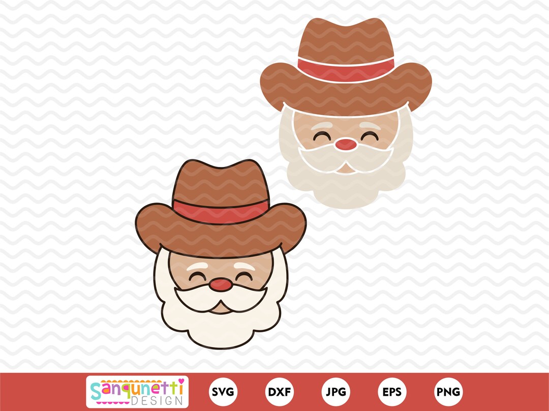 Cowboy Santa SVG: Western Christmas Digital Design - Etsy