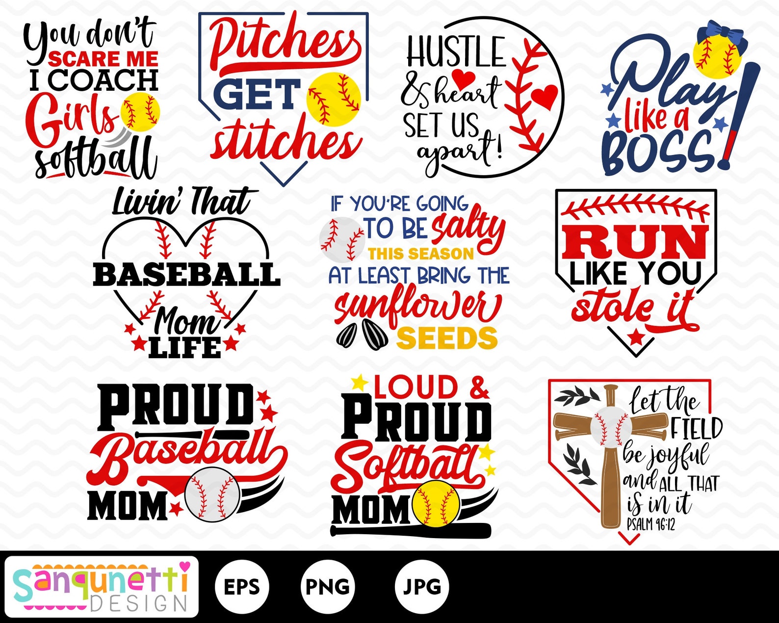 Baseball and Softball Clipart Spring Sports Clipart Digital - Etsy