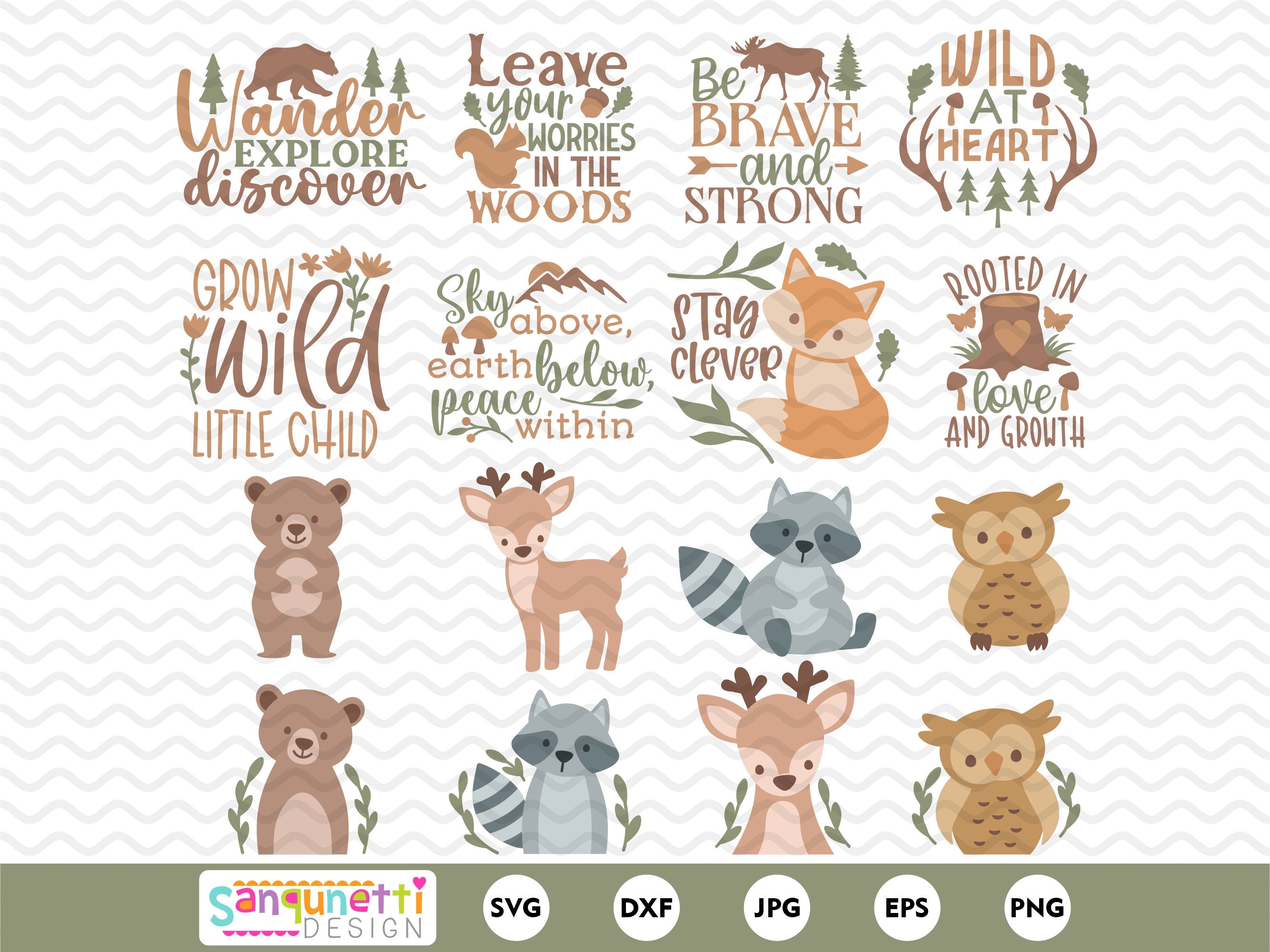 Woodland Animals SVG Bundle – Whimsical Clipart & Lettering - Etsy