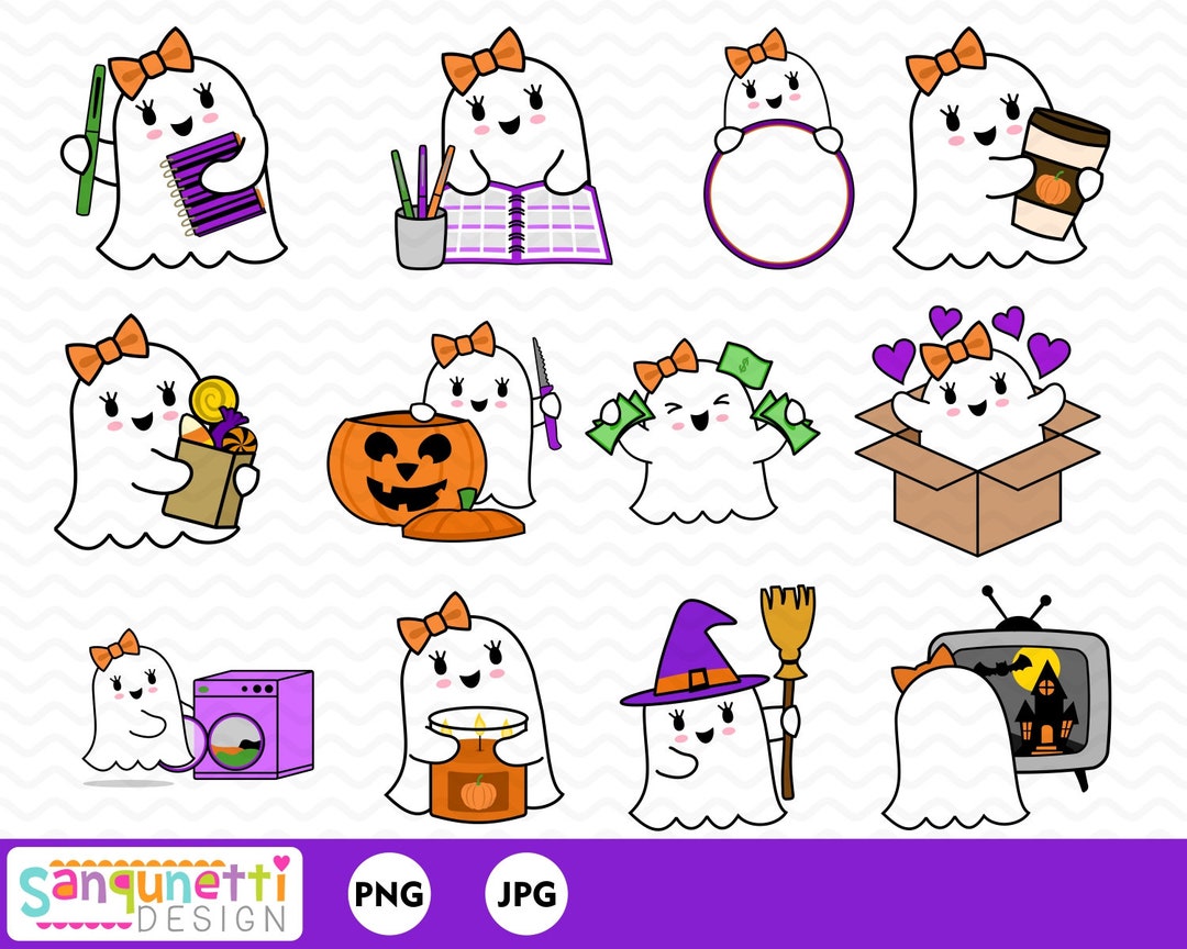Ghost Clipart Halloween Planner Digital Art Instant Download - Etsy