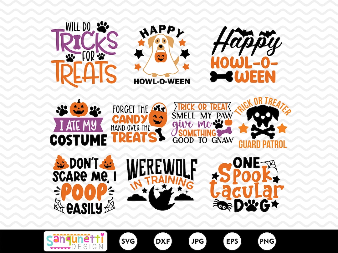 Dog Halloween SVG Clipart Bundle: Funny Fall Designs (digital Download ...