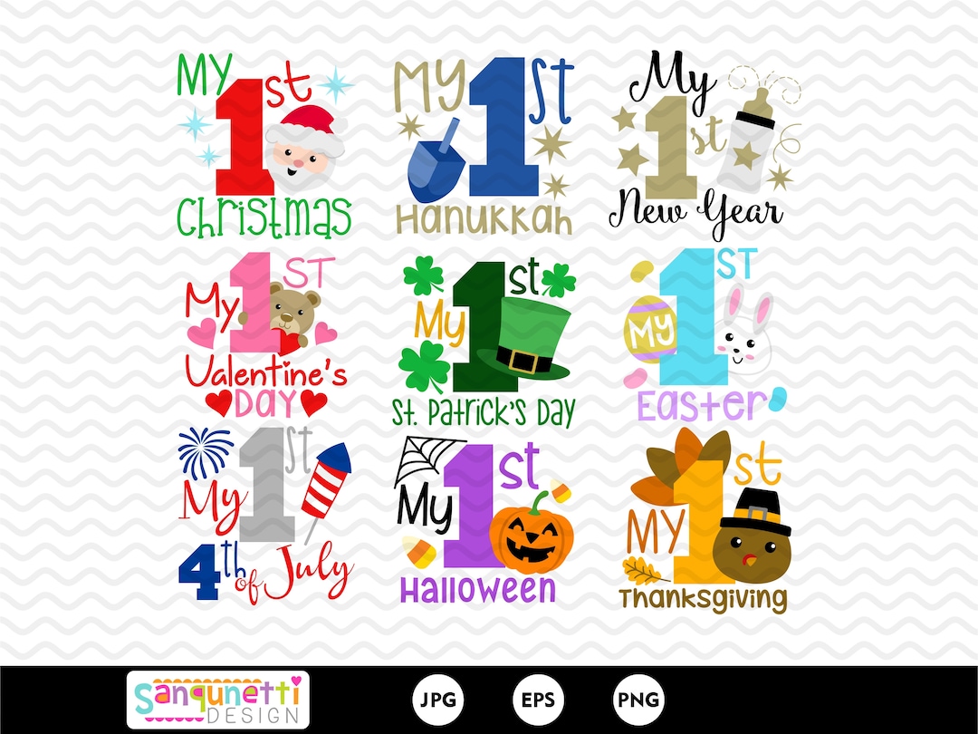 My 1st Holidays, Baby First Seasonal Digital Art, Instant Download - Etsy