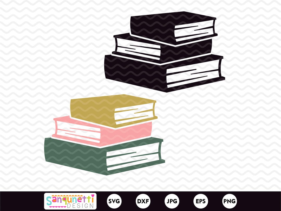 Stacked Books SVG, Reading PNG, Book Lover Digital Design, Library ...