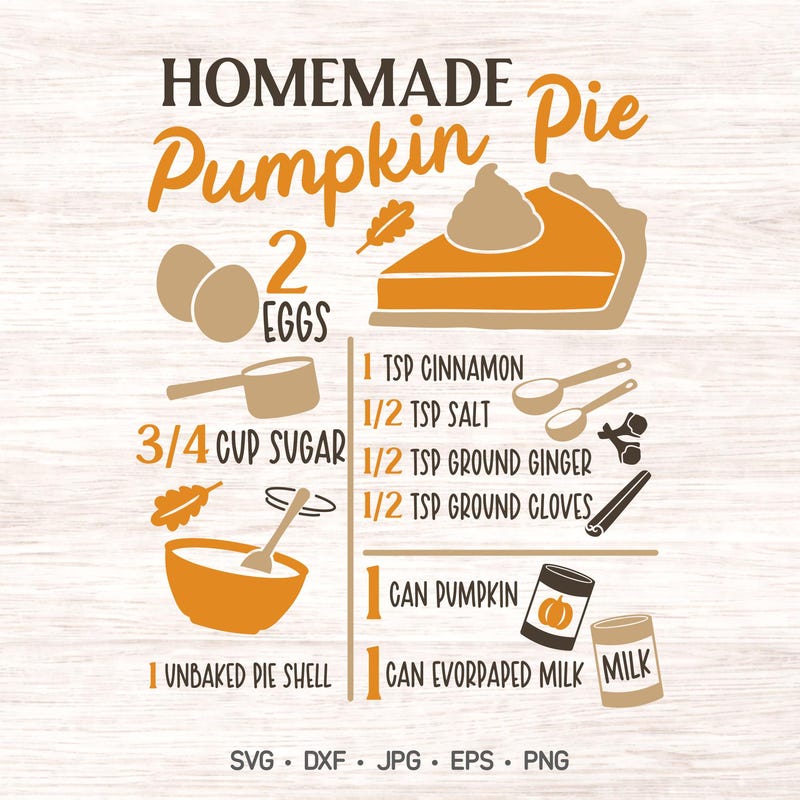 Pumpkin Pie Recipe - Etsy