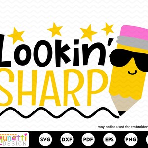 Lookin Sharp School SVG Back to School Pencil Cutting File - Etsy