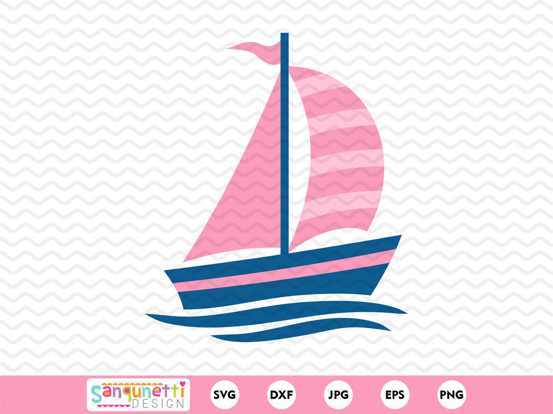Sailboat SVG, Nautical Sailing Summer Cutting File for Silhouette or ...
