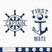 Captain and First Mate Matching SVG, Family or Couple Matching Cut File ...