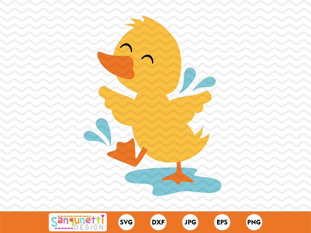 Duck Splashing in Puddle SVG, Cute Spring Duck Png - Etsy