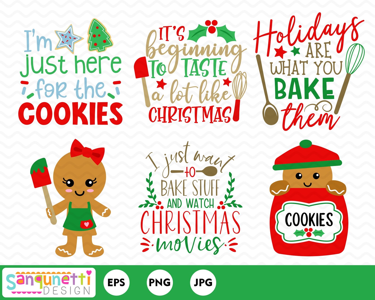 Christmas Baking Clipart Christmas Lettering Cookie and | Etsy