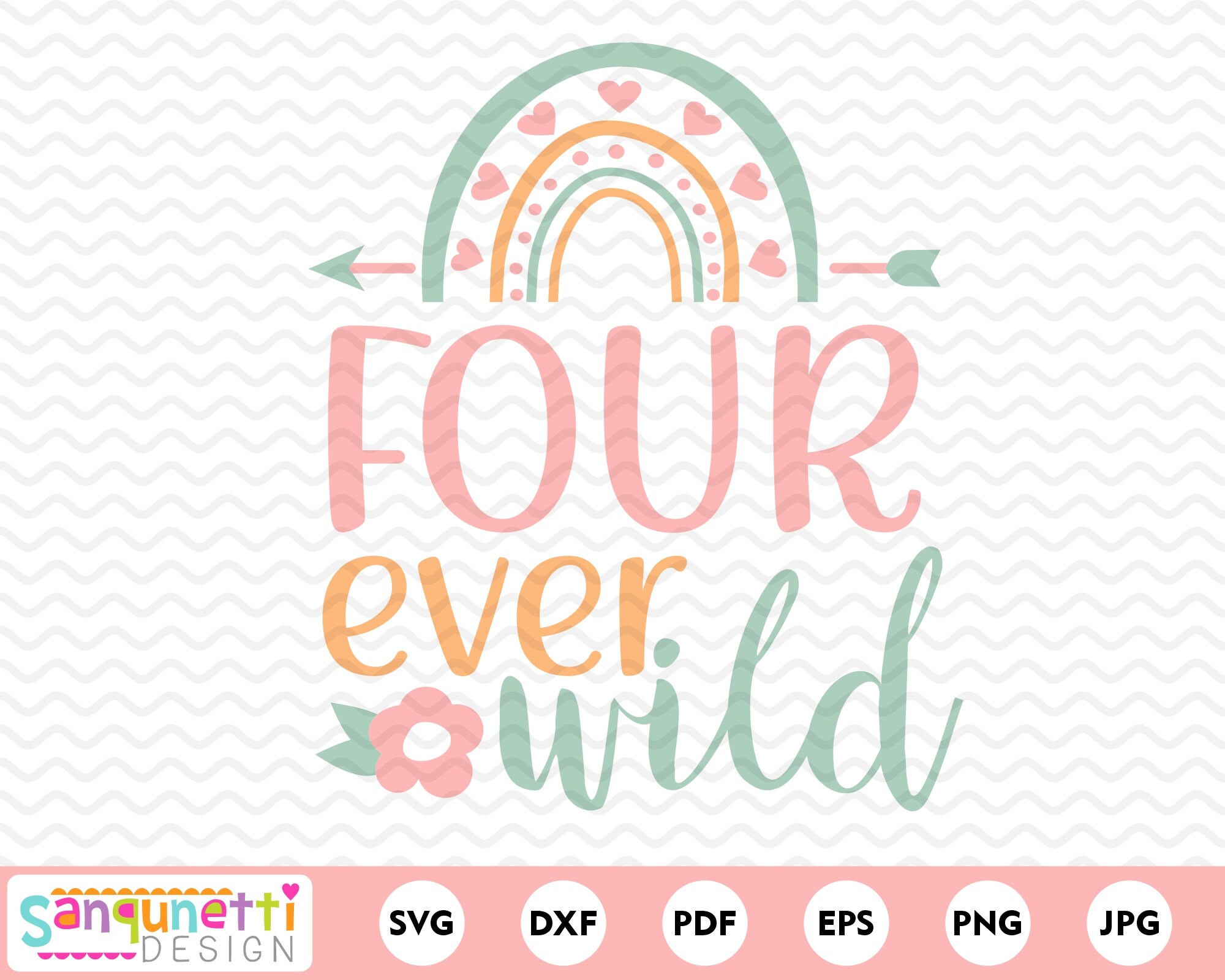 Four ever wild Boho birthday SVG Fourth Birthday cricut and | Etsy
