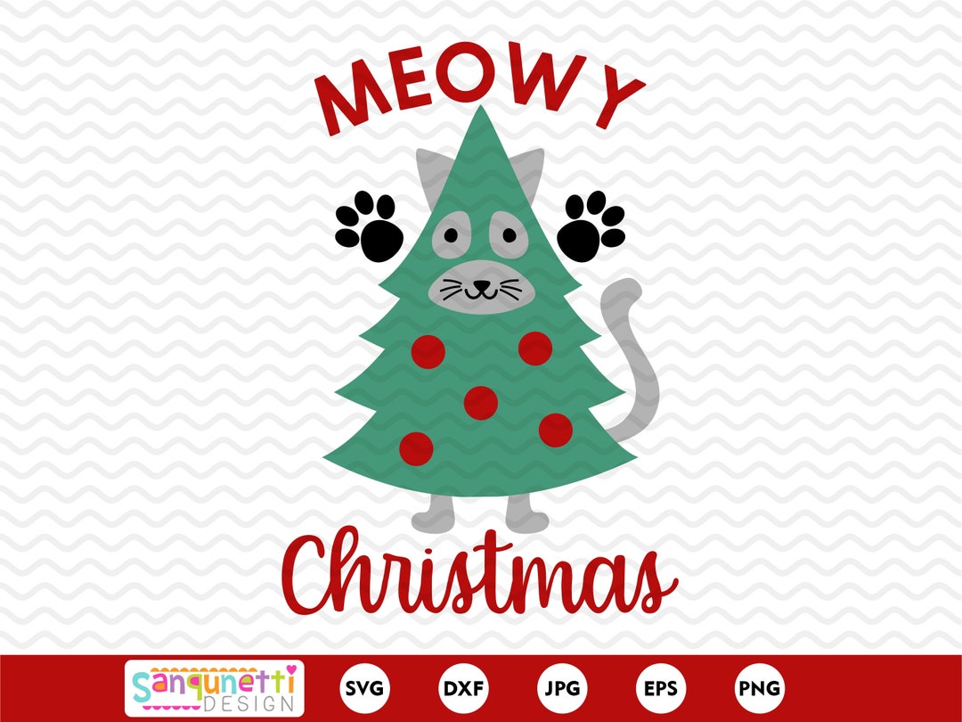 Meowy Christmas Cat SVG and Clipart Design for Perfect Holiday Crafts ...