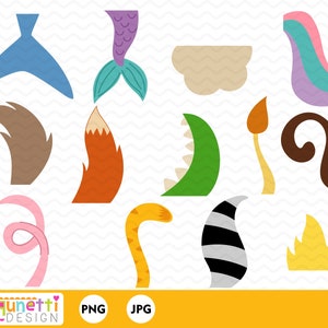 Animal Tails Clipart, Tail Digital Art Instant Download - Etsy