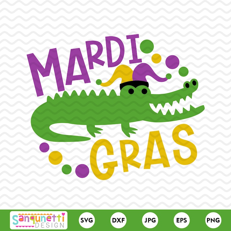 Mardi Gras Alligator Svg - Etsy