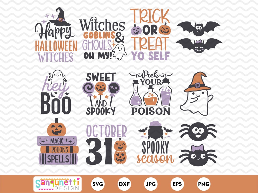 Cute Halloween SVG Clipart Bundle - Etsy