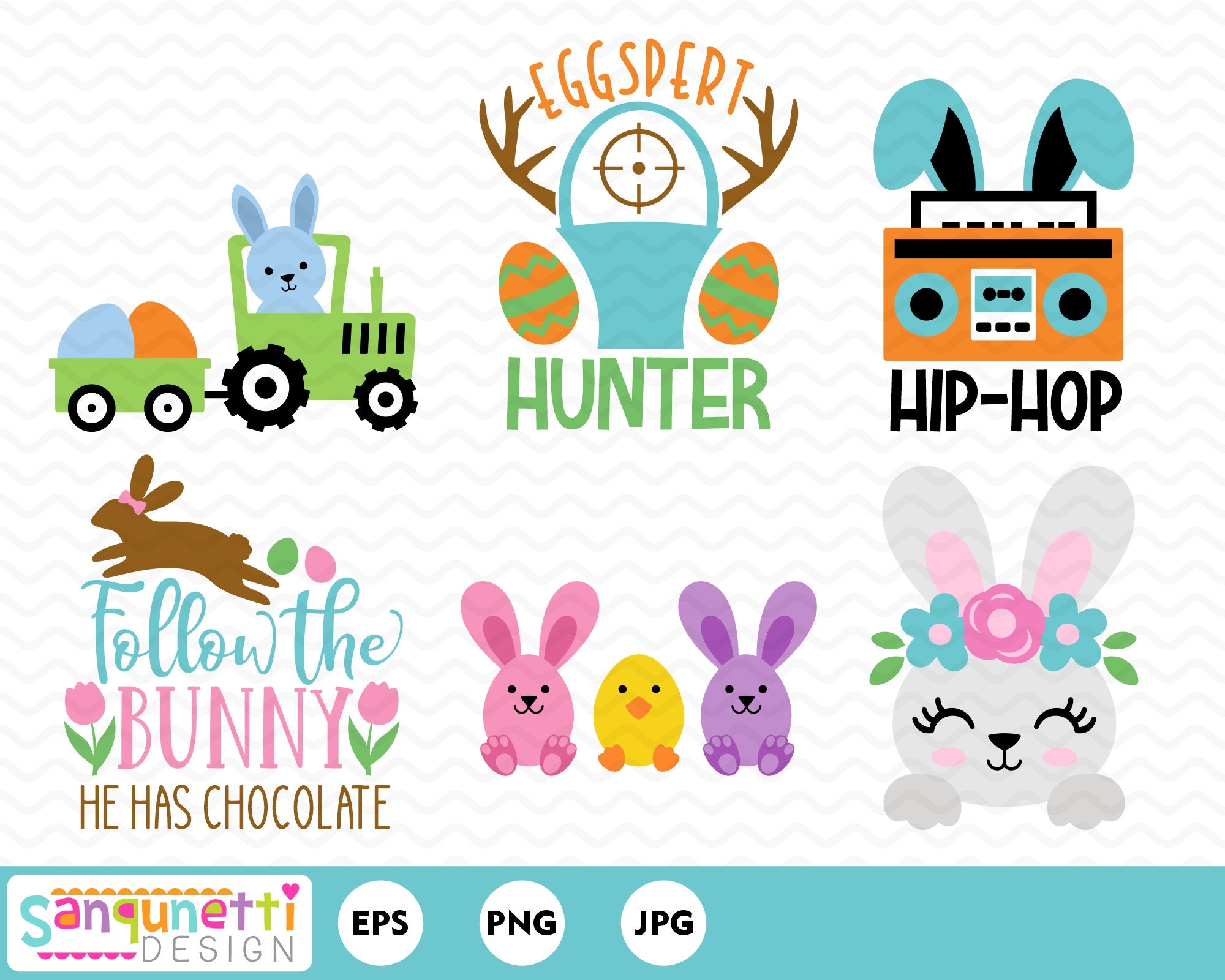 Easter clipart digital art kids spring clip art bunny | Etsy