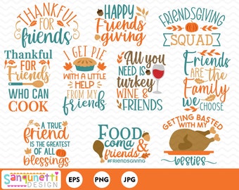 Friendsgiving Clipart - Etsy