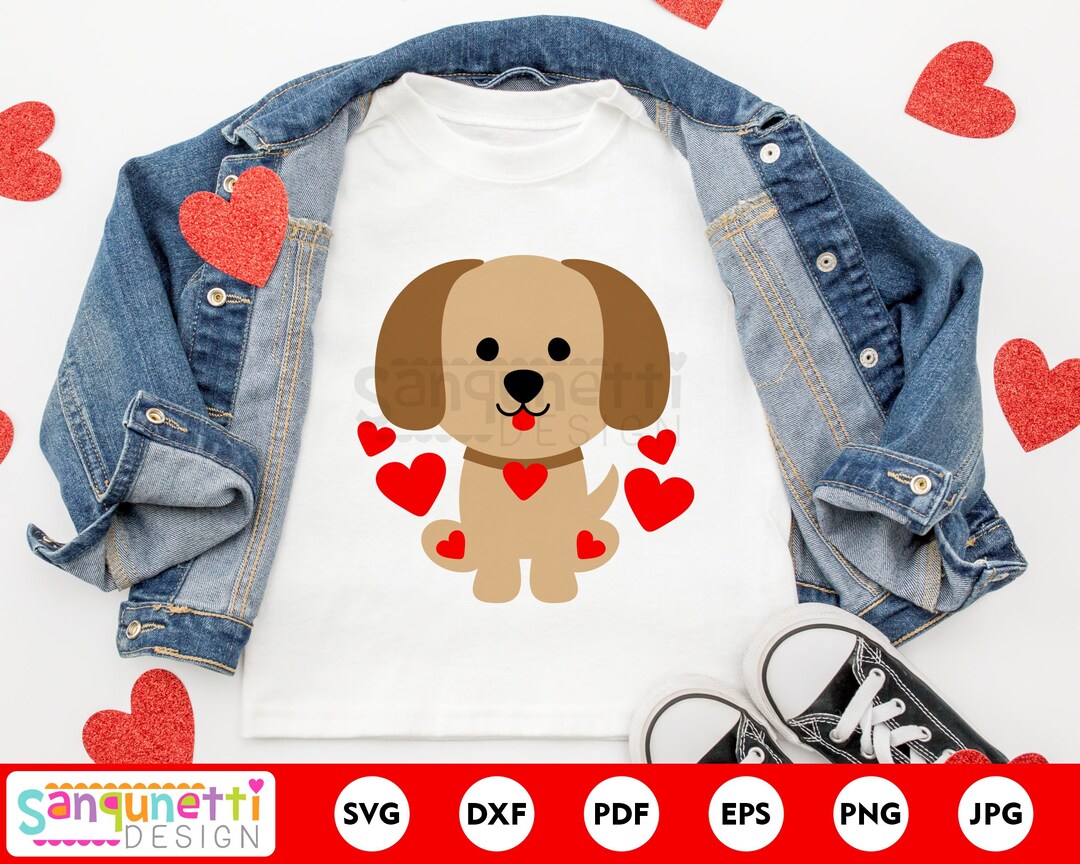 Puppy Love Valentine SVG, Dog Clipart, Love SVG, Valentine's Day ...