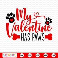 Dog Cat Valentine SVG, Dog Paw Heart SVG, Cat Lover Valentines Day Svg ...
