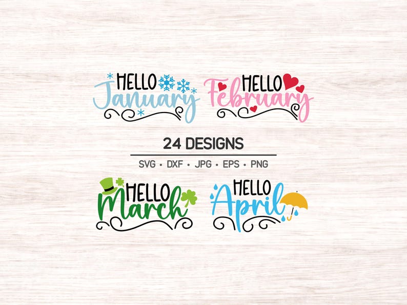 Months of the Year SVG Bundle: Calendar Clipart (digital Download) - Etsy