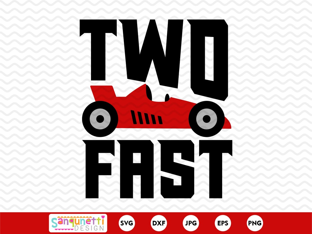 Two Fast Racing Birthday SVG PNG Design, 2nd Birthday Boy SVG - Etsy