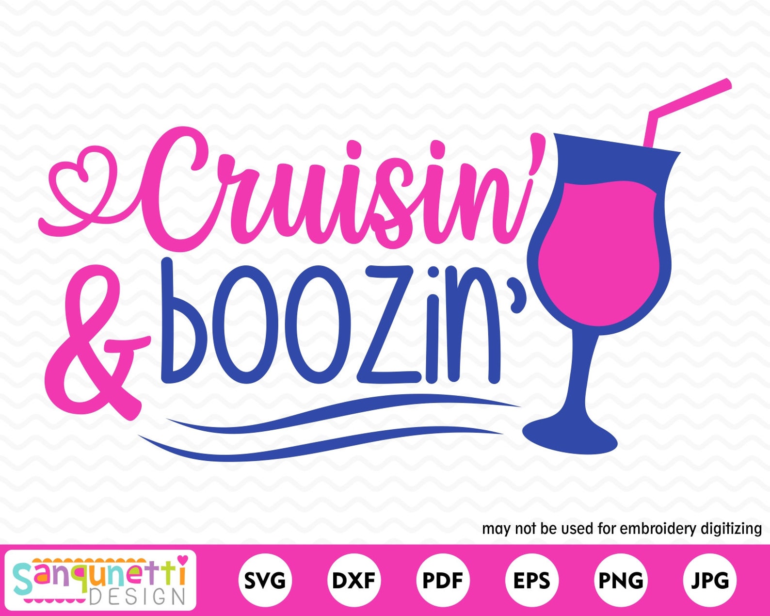 Cruisin & Boozin Cruise Svg Vacation Cut File for Silhouette | Etsy