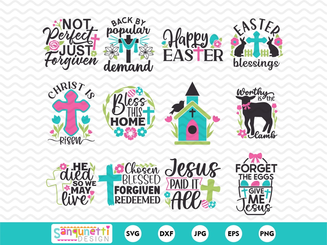 Christian Easter Bundle, Religious Easter SVG, Christian Easter Clipart ...