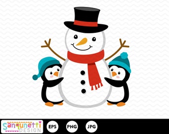 Snowman Clip Art Images, Penguin Clip Art, Winter Clip Art, Royalty ...