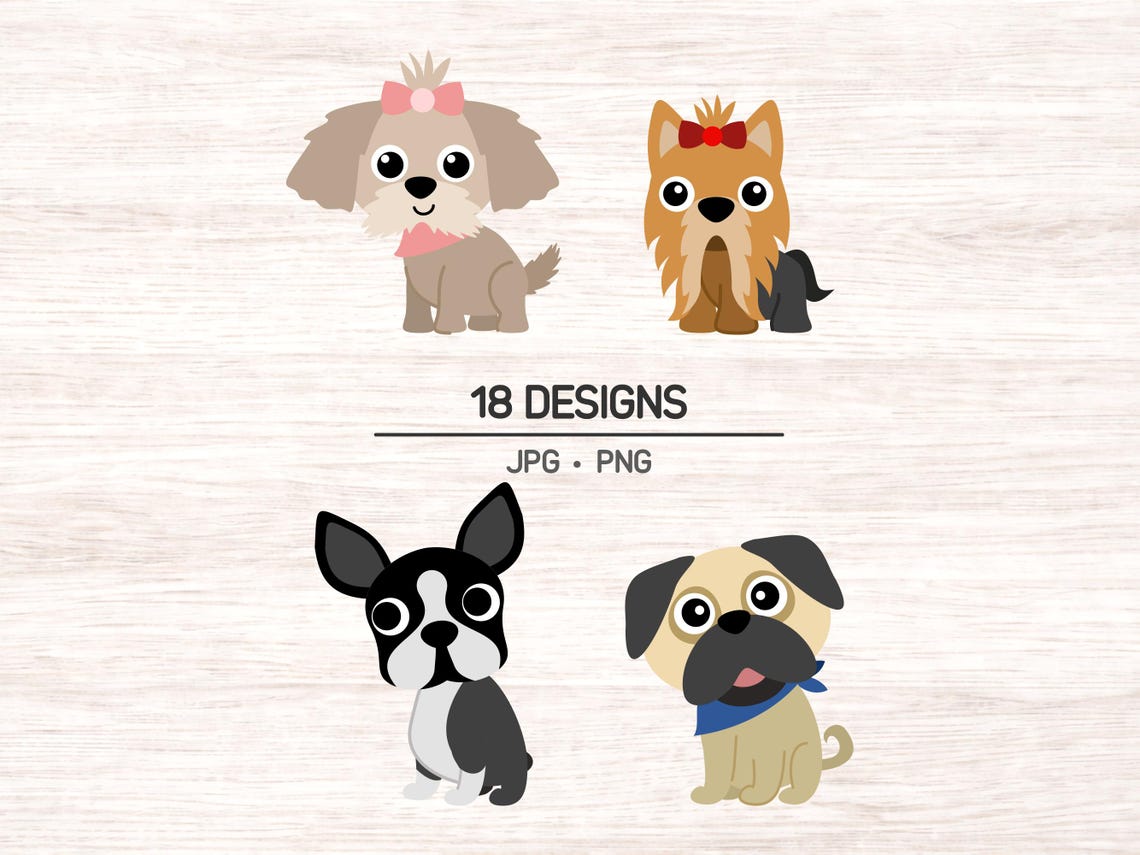 Toy Dog Breed Clipart, Puppy and Pet Digital Art, Instant Download - Etsy