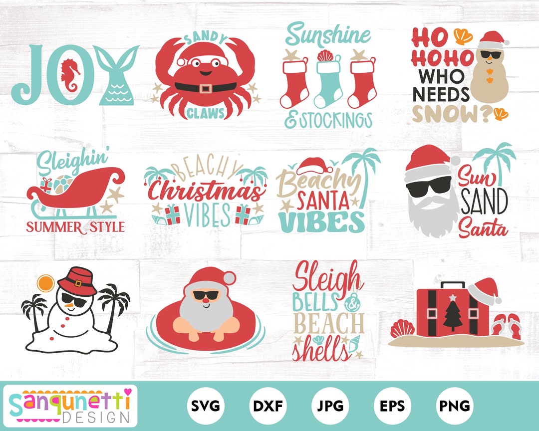Beach Christmas SVG Coastal Christmas Bundle - Etsy