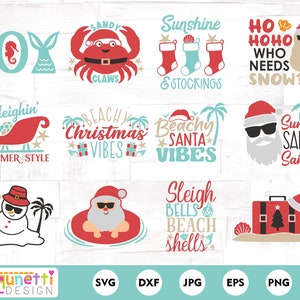 Beach Christmas SVG Coastal Christmas Bundle - Etsy