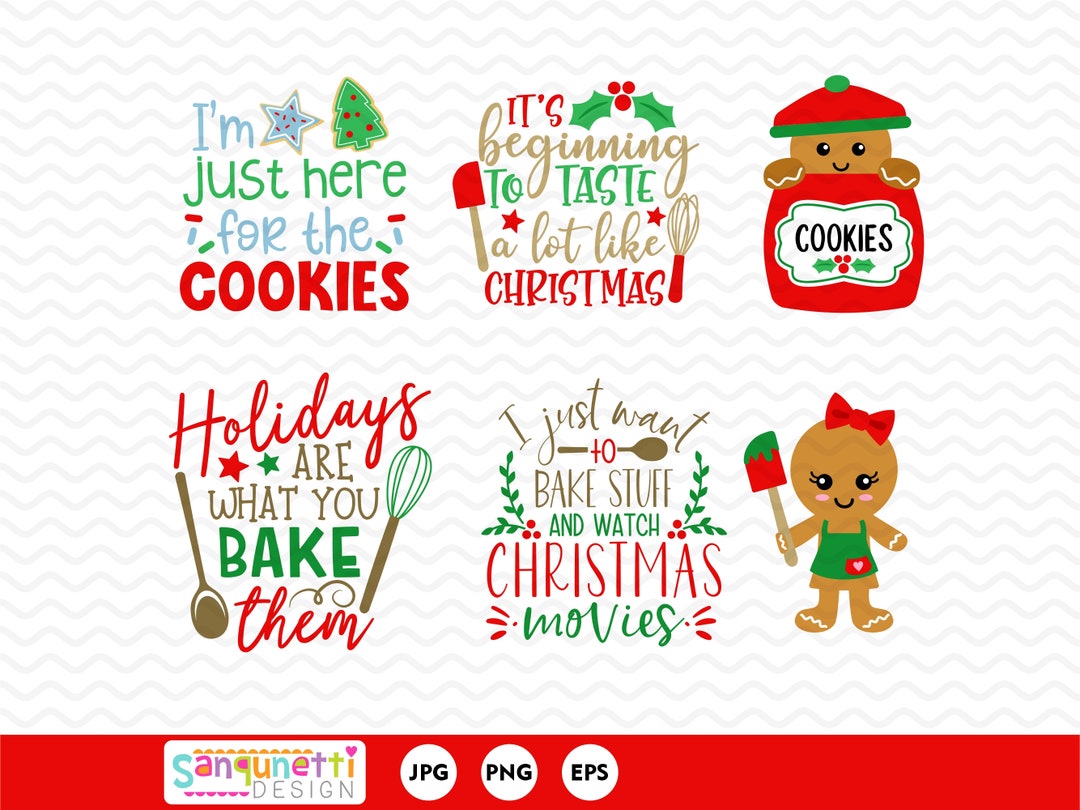 Christmas Baking Clipart, Christmas Lettering, Cookie and Gingerbread ...