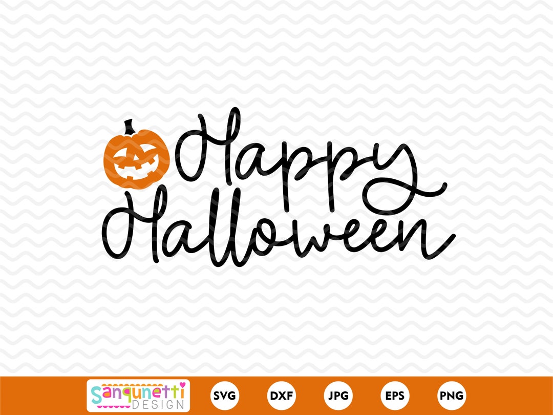 Happy Halloween Pumpkin SVG Design, Happy Halloween Lettering Digital ...