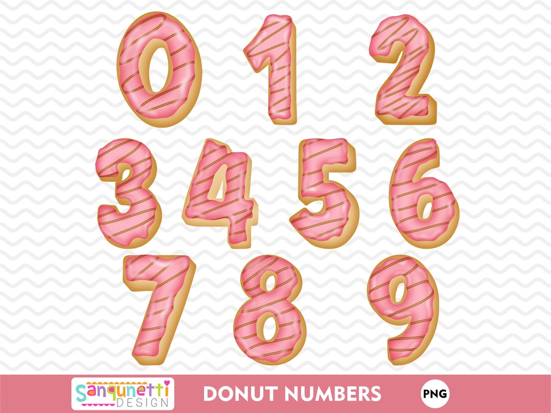 Donut Numbers PNG, Birthday Numbers PNG - Etsy