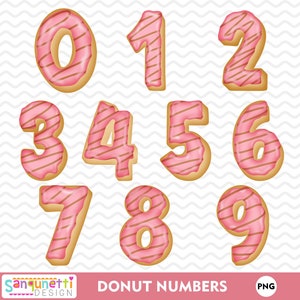 Donut Numbers PNG, Birthday Numbers PNG - Etsy