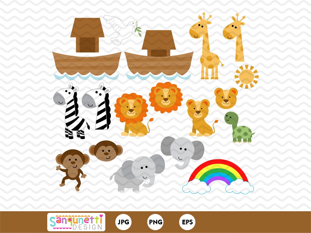 Noah's Ark Clipart, Religious Digital Art Instant Download - Etsy