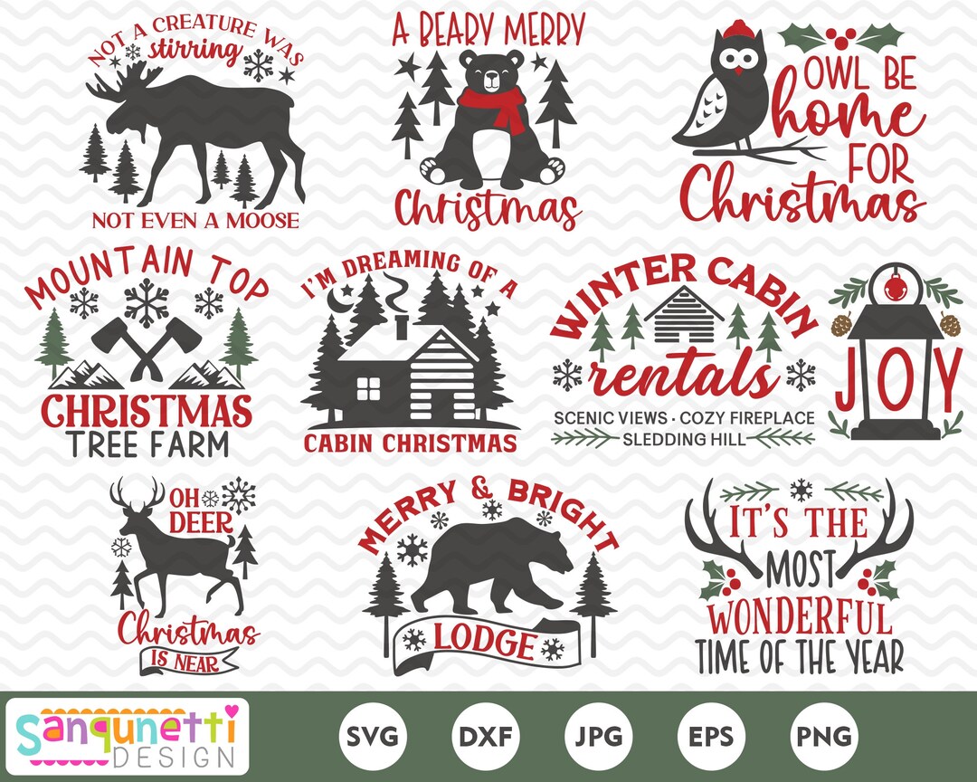 Cabin Christmas SVG Bundle, Rustic Christmas SVG, Rustic Christmas ...