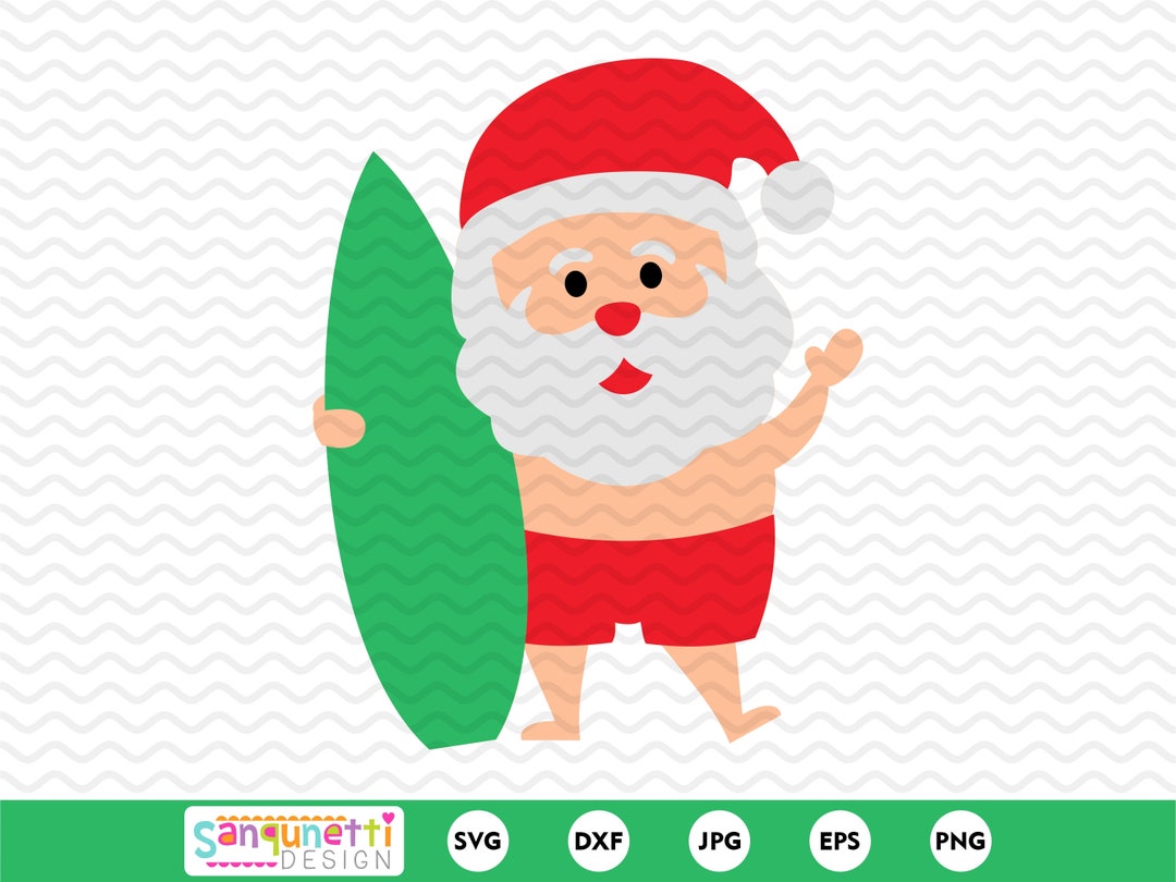 Beach Santa SVG: Christmas in July Clipart (digital Download) - Etsy
