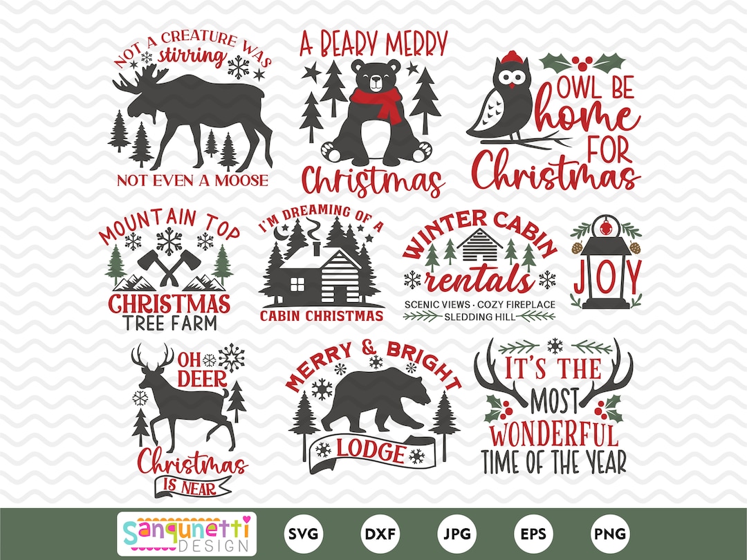 Cabin Christmas SVG Bundle, Rustic Christmas SVG, Rustic Christmas ...