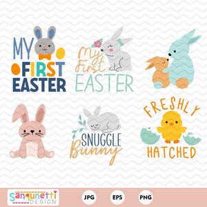 Baby Easter Clipart, Baby Bunny and Chick Clip Art, Nursery Clip Art ...