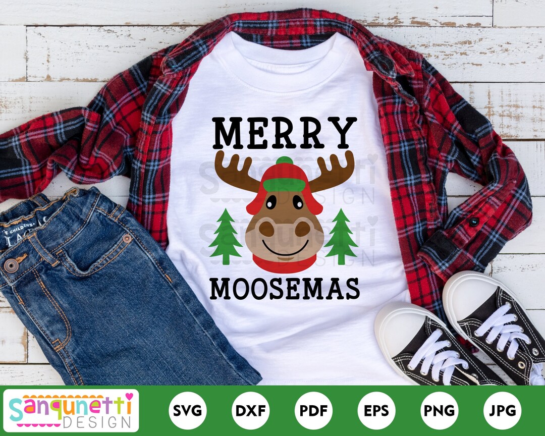 Merry Moosemas SVG, Moose Digital Art, Christmas Svg, Clipart Instant ...