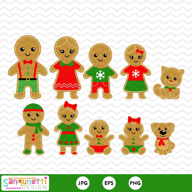 Gingerbread Family - Etsy