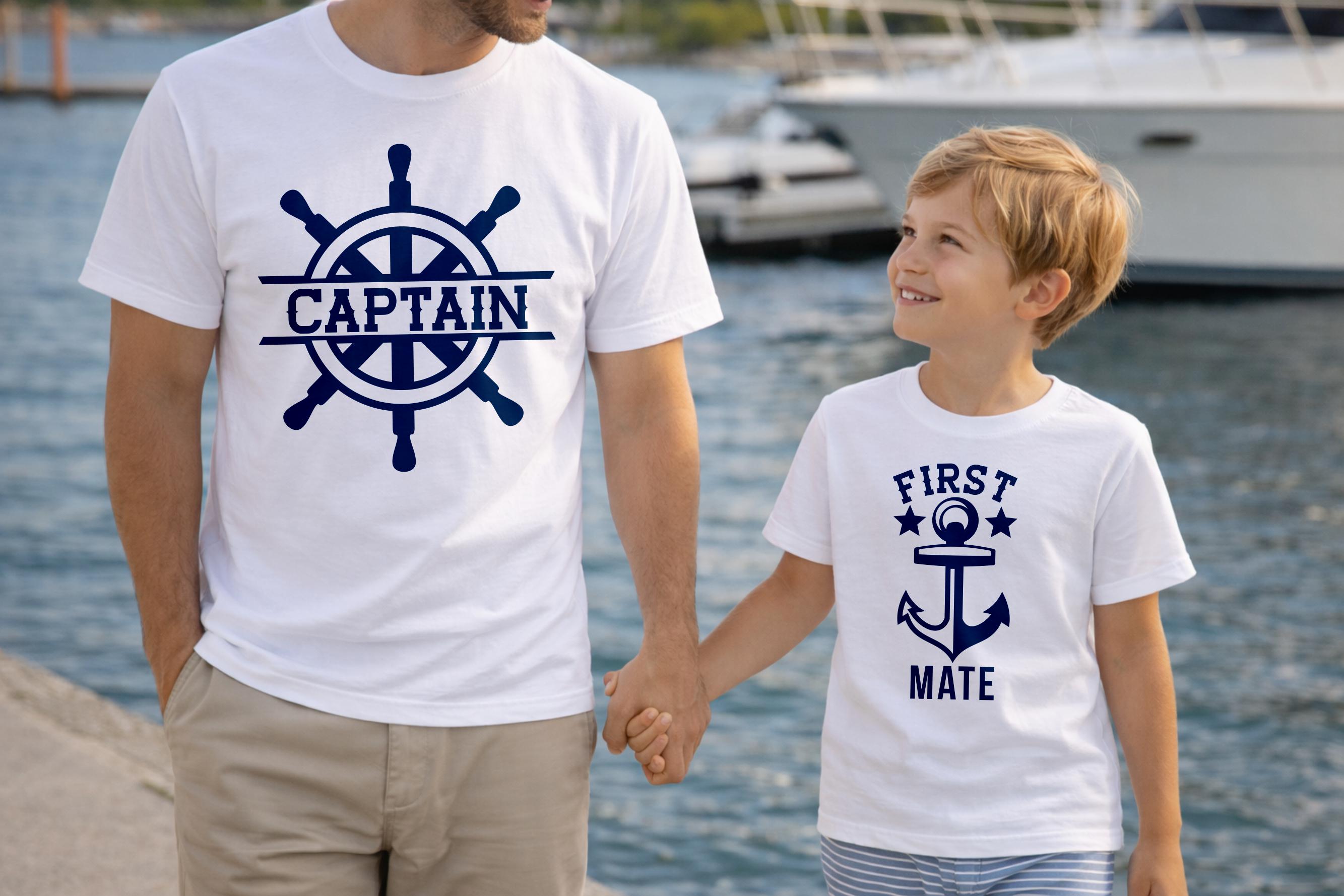 Captain and First Mate Matching SVG, Family or Couple Matching Cut File ...