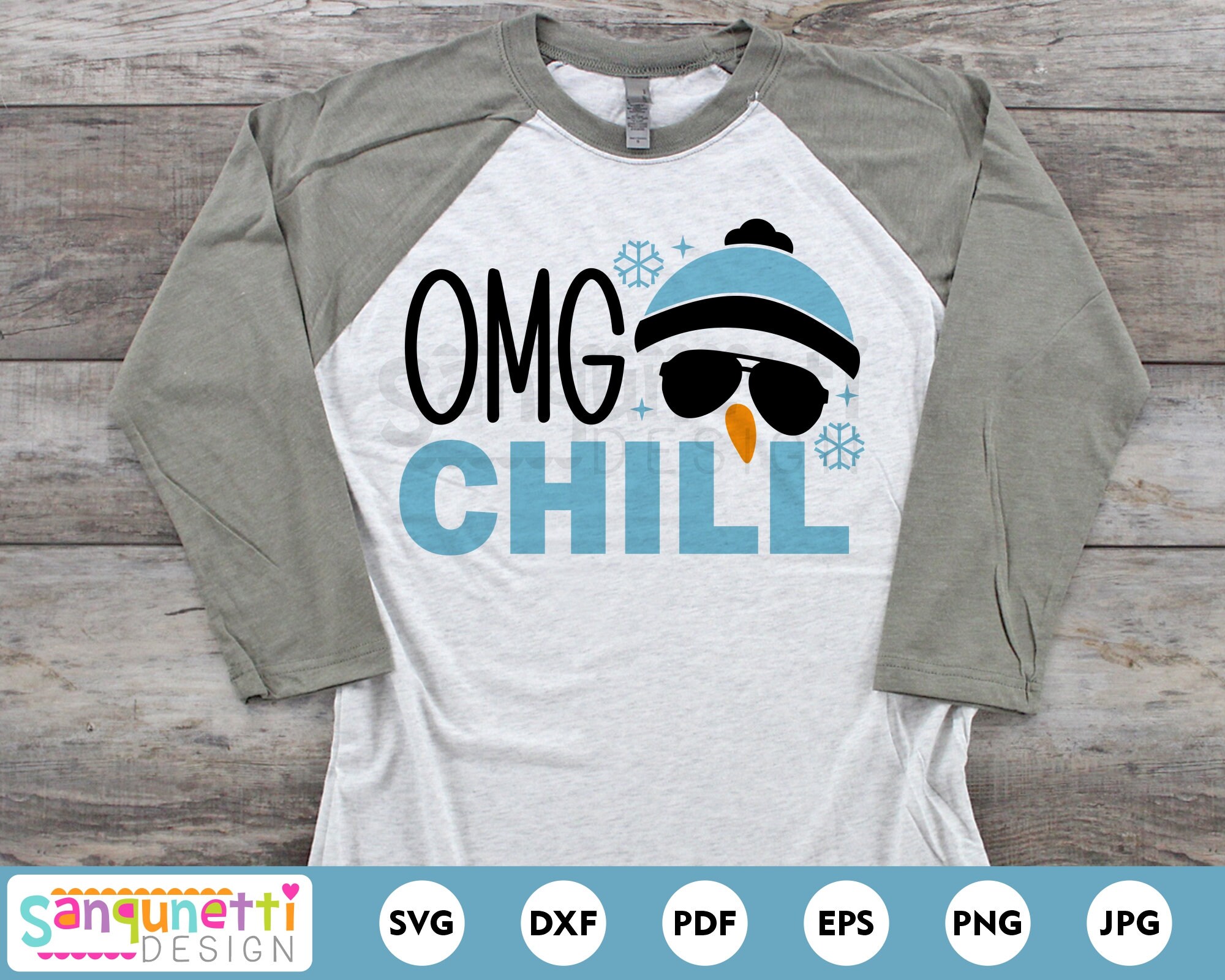 OMG Chill Snowman Svg Winter Cut File Snowman Clipart Png - Etsy
