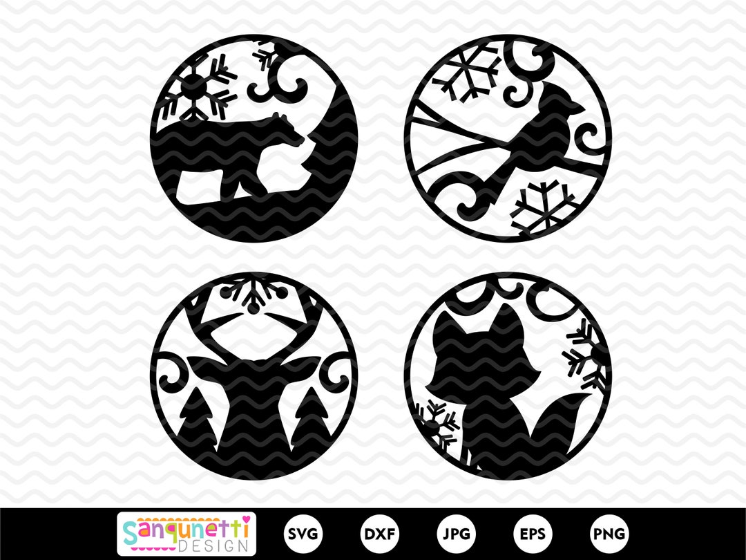 Woodland Winter Animals Ornament SVG Bundle (digital Download) - Etsy