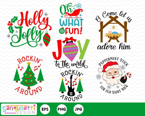 Christmas songs clipart christmas digital art instant | Etsy