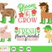 Spring on the Farm Clipart, Flower and Blooms Clip Art, Farm Animals ...