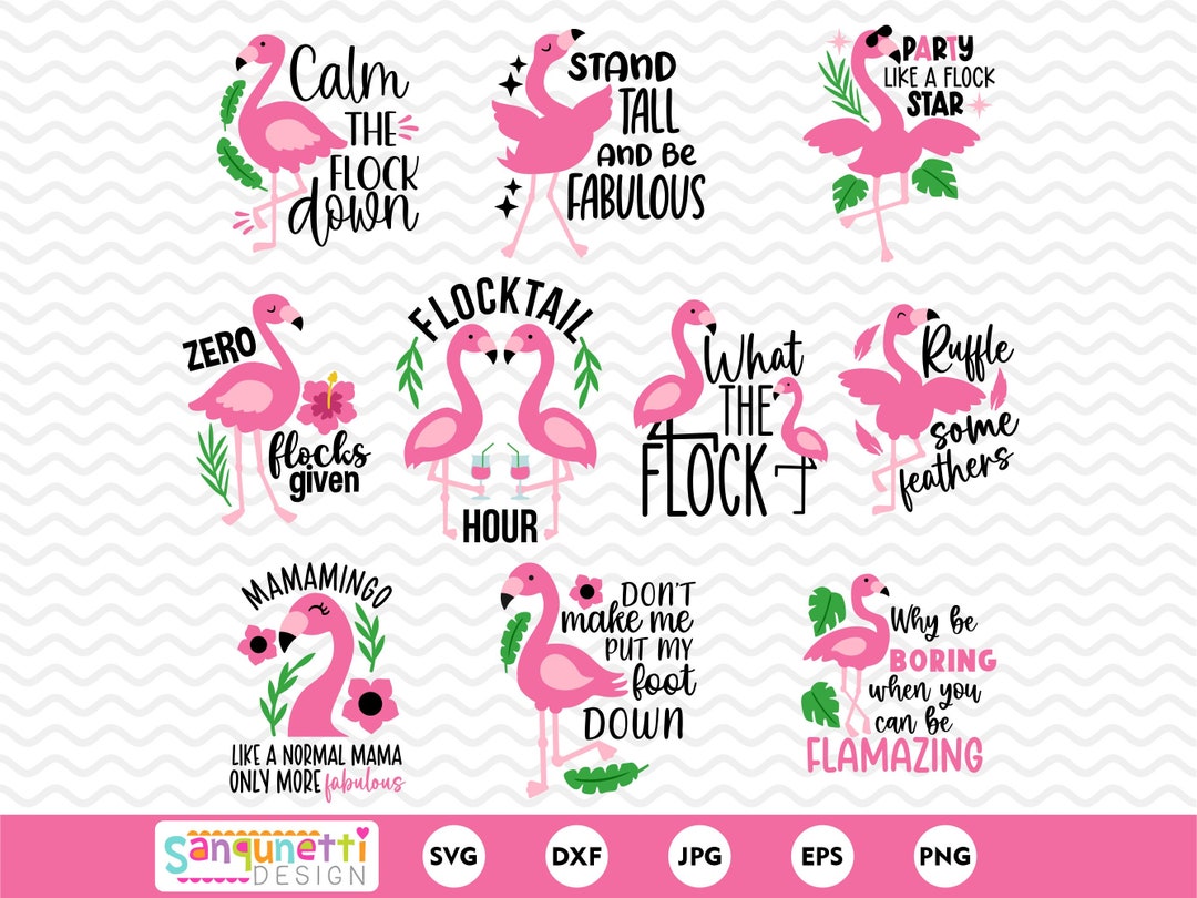 Sassy Flamingo Clipart Funny Tropical Flamingo SVG - Etsy