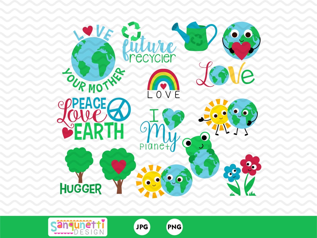 Earth Day Clipart, Environmental Digital Art - Etsy